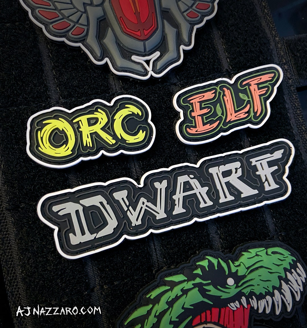 Orc, Elf, and Dwarf Patches - Etsy