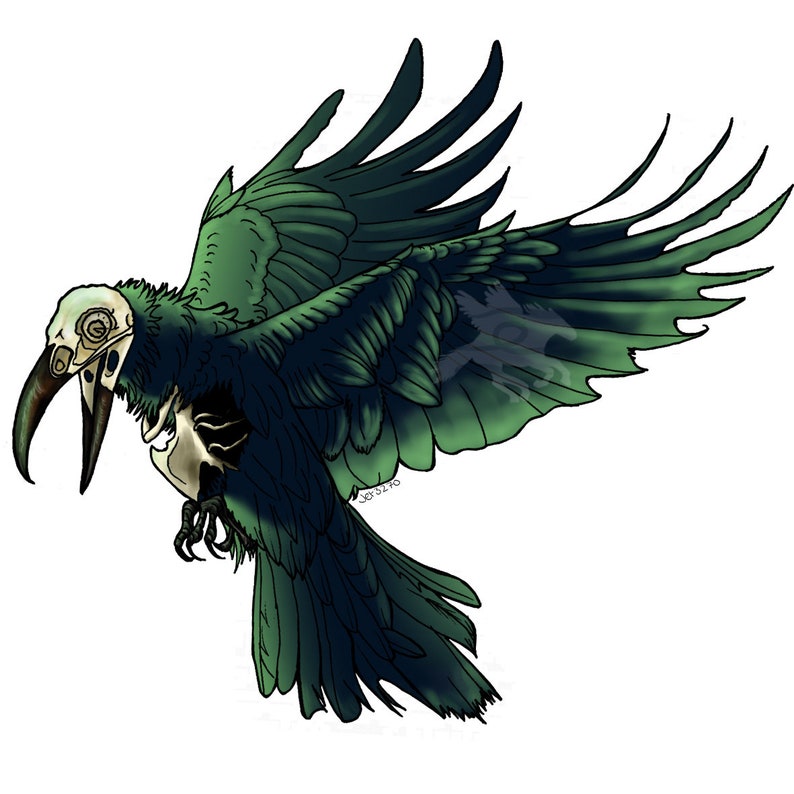 Undead Crow Vinyl Sticker - Etsy