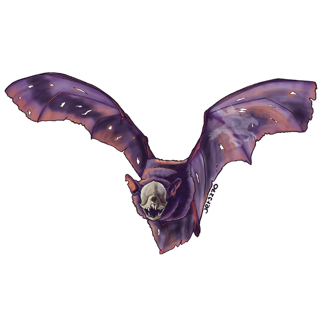 Undead Bat Vinyl Sticker - Etsy