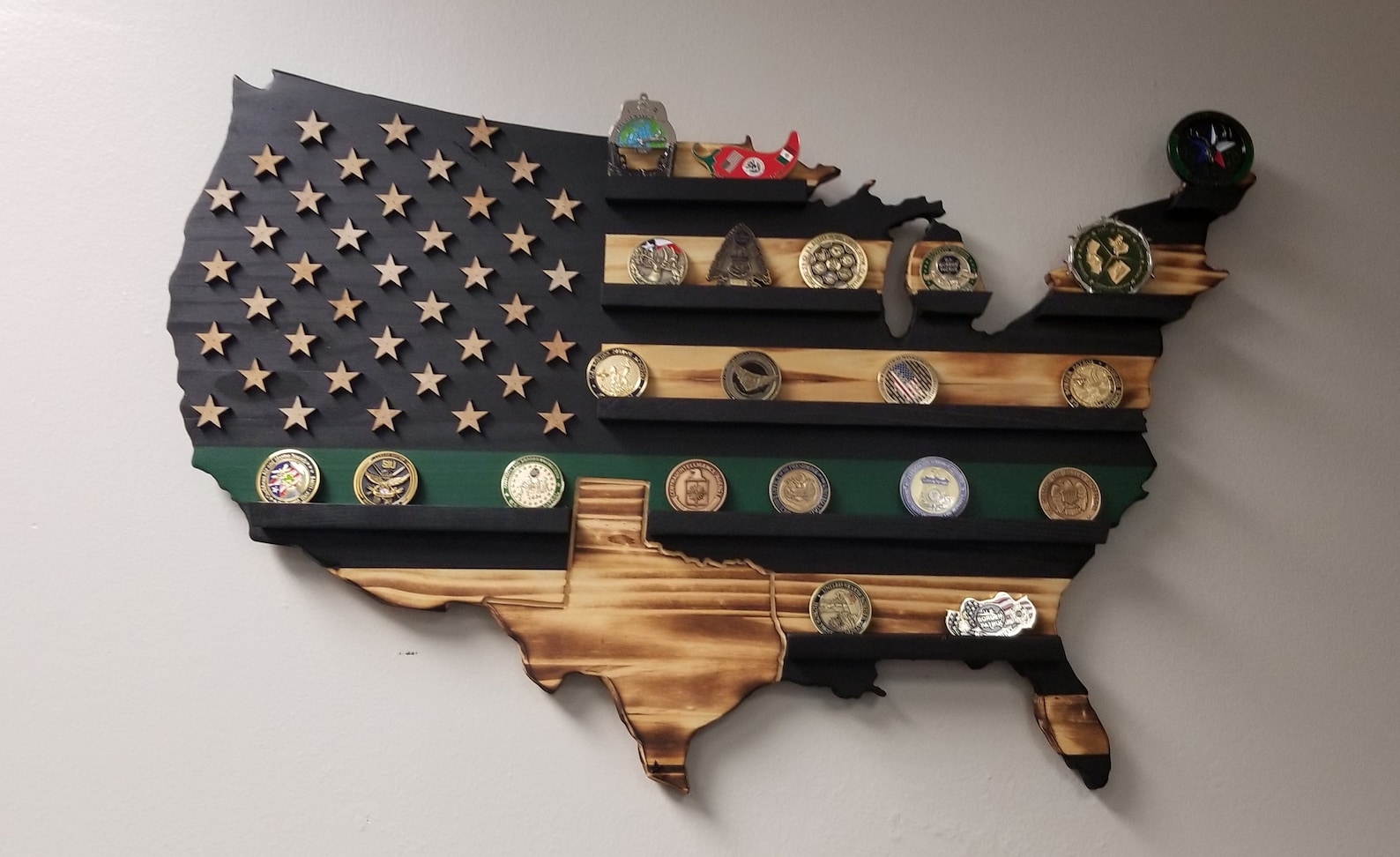 Texas Flag Challenge Coin Holder and Poker Chip Display in the | Etsy