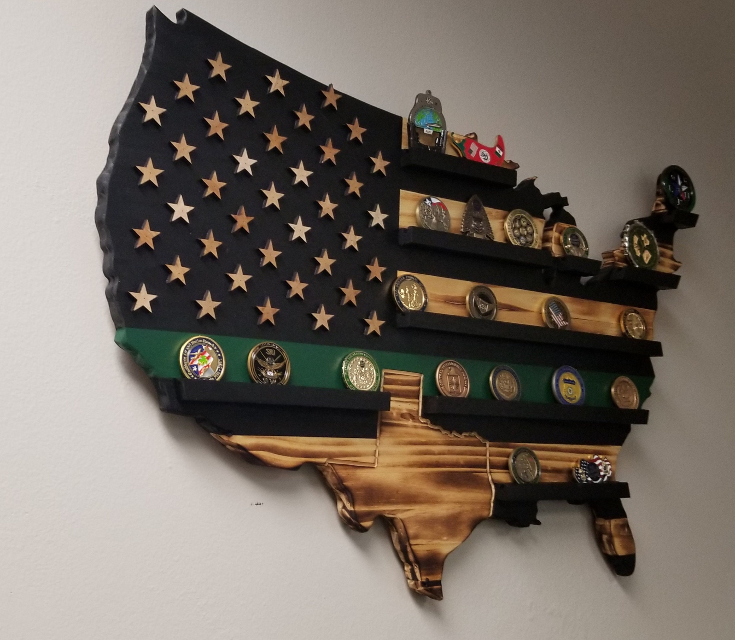 United States Flag Challenge Coin Display and Poker Chip - Etsy