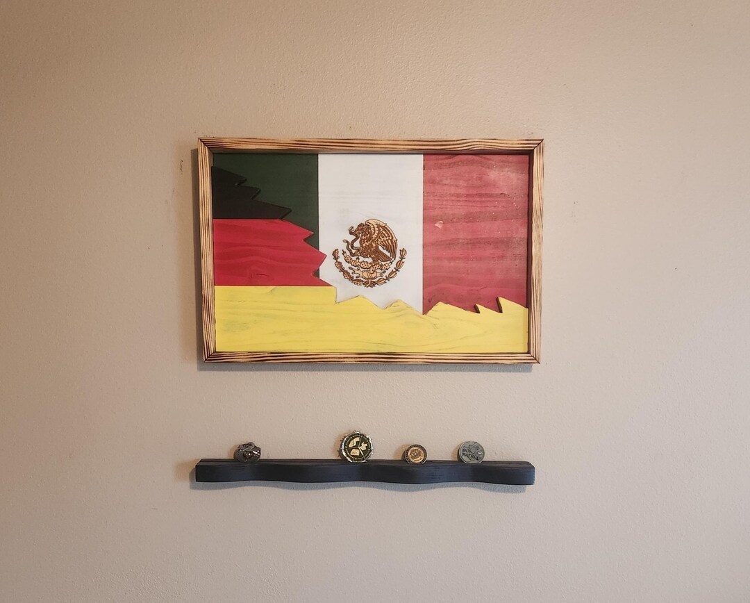 Germany and Mexico Wood Double Flag, Bandera Mexicana, Rustic Flag ...