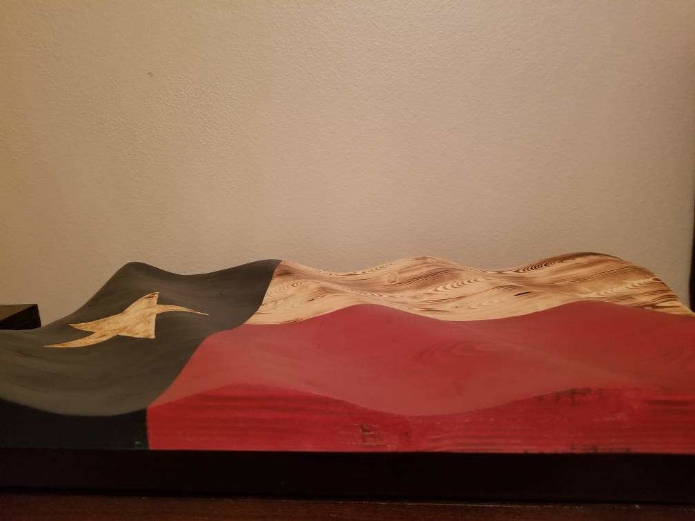 Wood Texas Flag 3d Wavy DPS Trooper Gift Waving Texan | Etsy