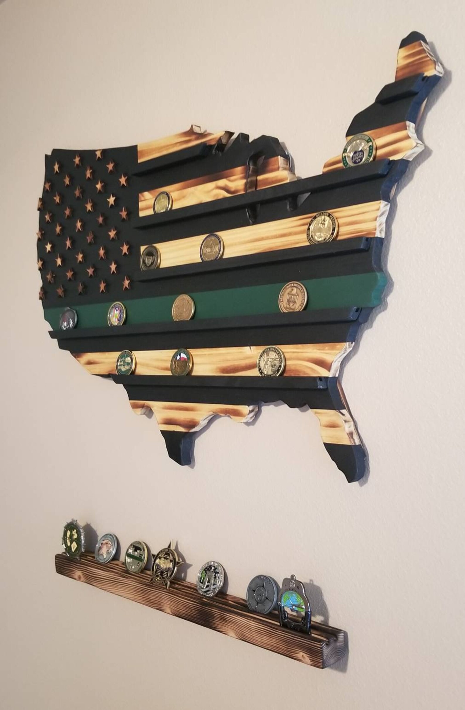 United States Flag Challenge Coin Display and Poker Chip - Etsy