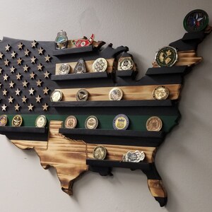 United States Flag Challenge Coin Display and Poker Chip - Etsy