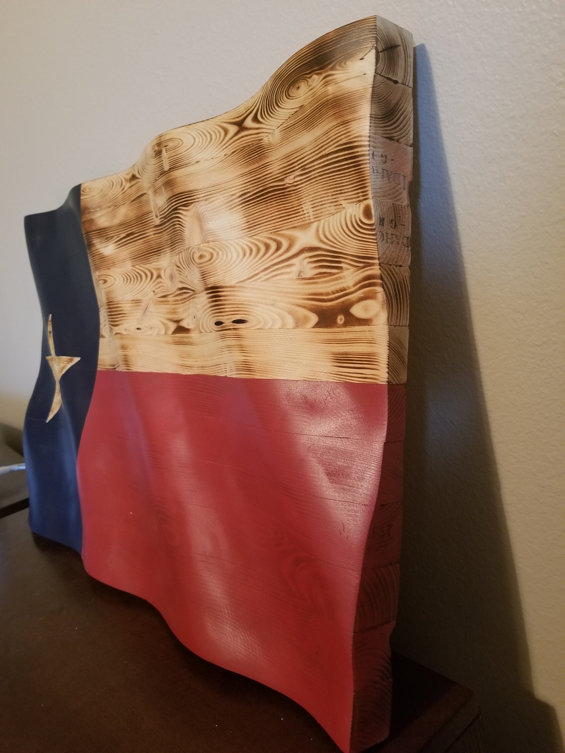 Wood Texas Flag 3d Wavy DPS Trooper Gift Waving Texan | Etsy