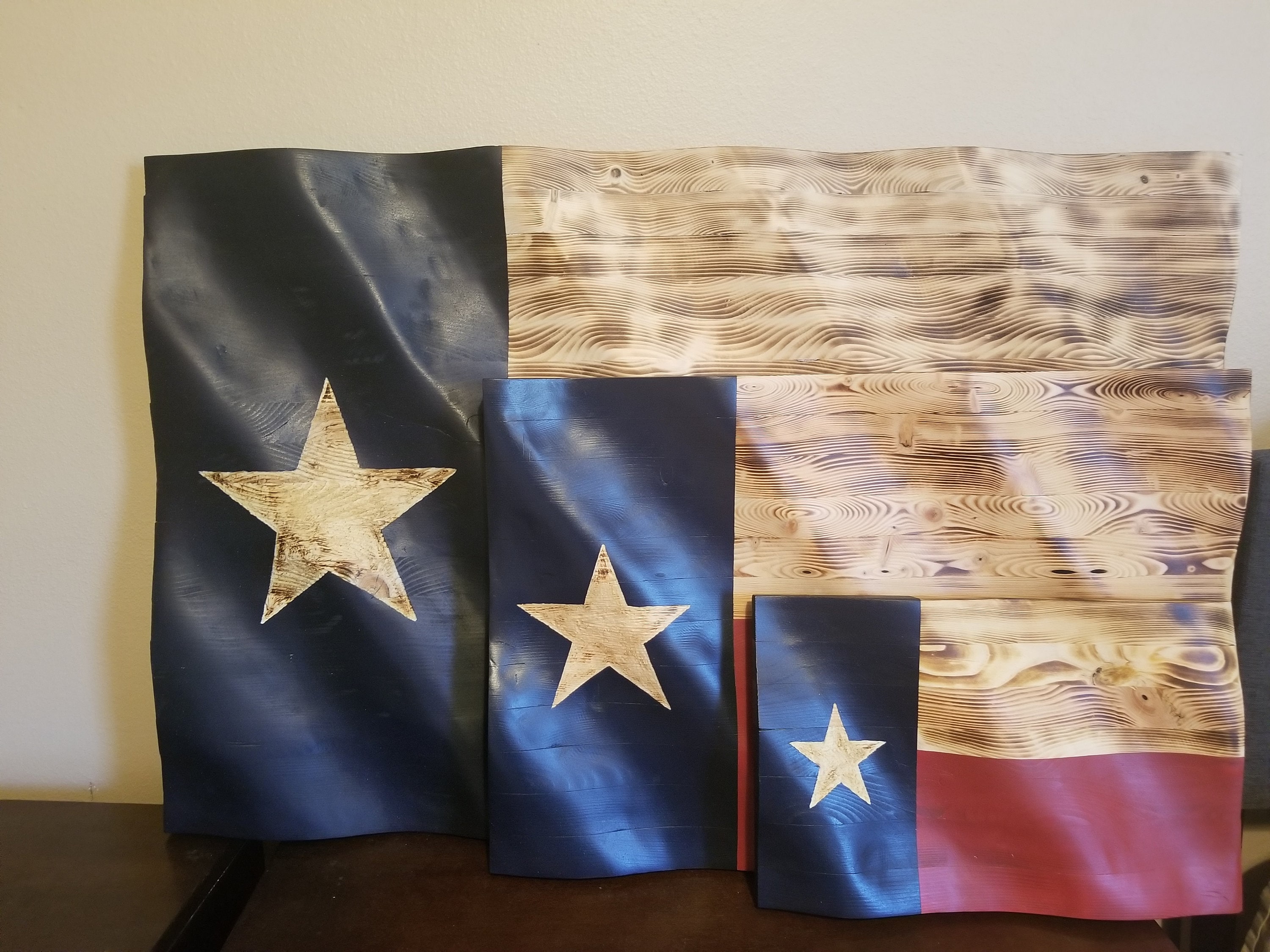 Wood Texas Flag 3d Wavy DPS Trooper Gift Waving Texan | Etsy