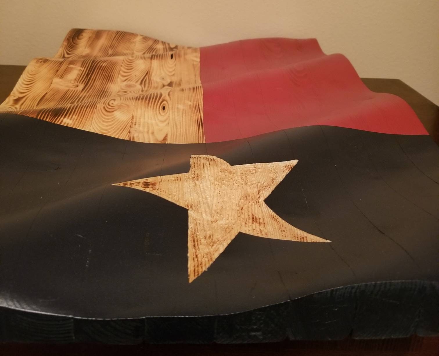 Wood Texas Flag 3d Wavy DPS Trooper Gift Waving Texan | Etsy
