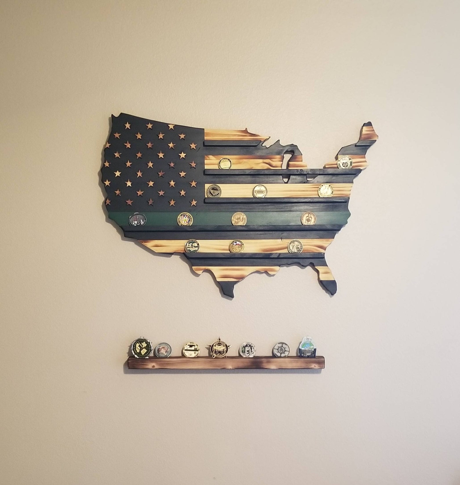 United States Flag Challenge Coin Display and Poker Chip - Etsy