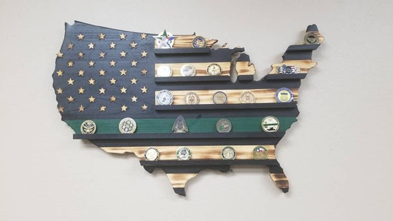 United States Flag Challenge Coin Display and Poker Chip - Etsy