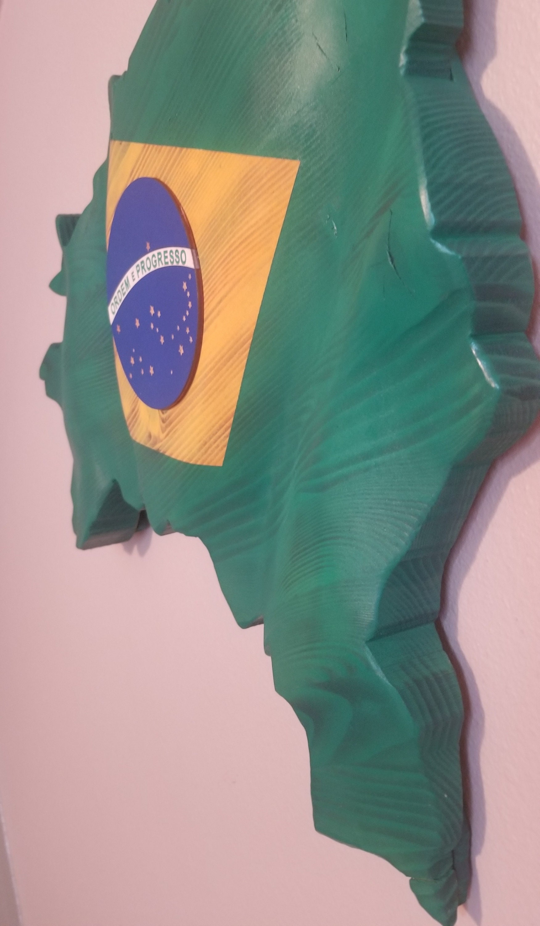 Brazil Wood Flag, 3d Waving Sign, Bandeira Brasileira, Rustic Flag - Etsy