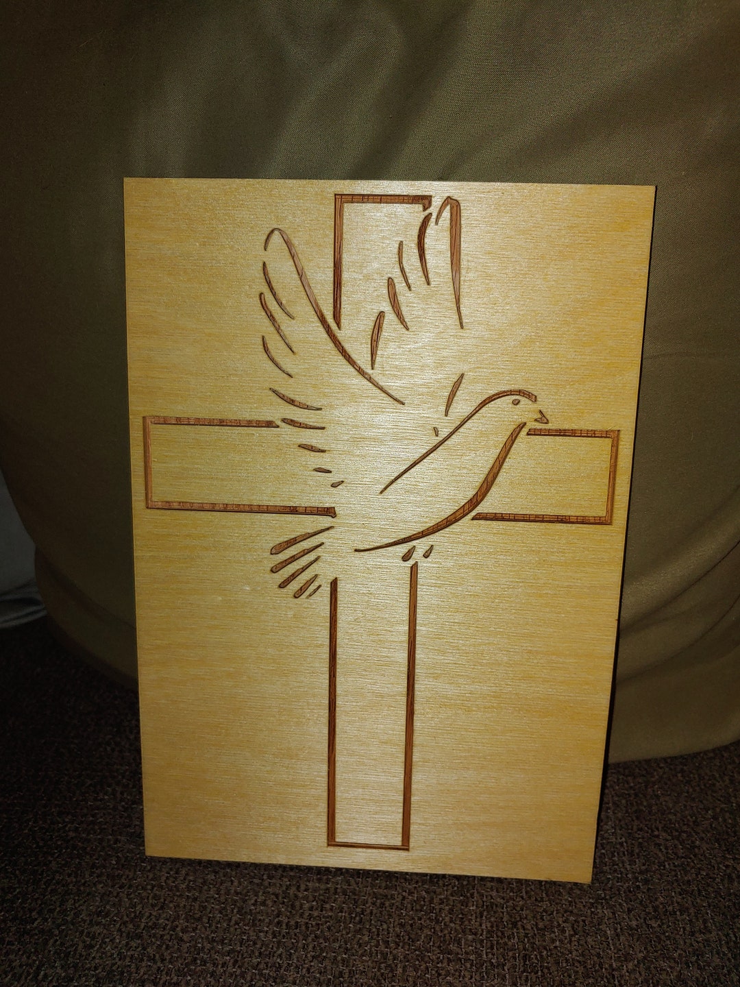 Cross With a Dove Plaque - Etsy