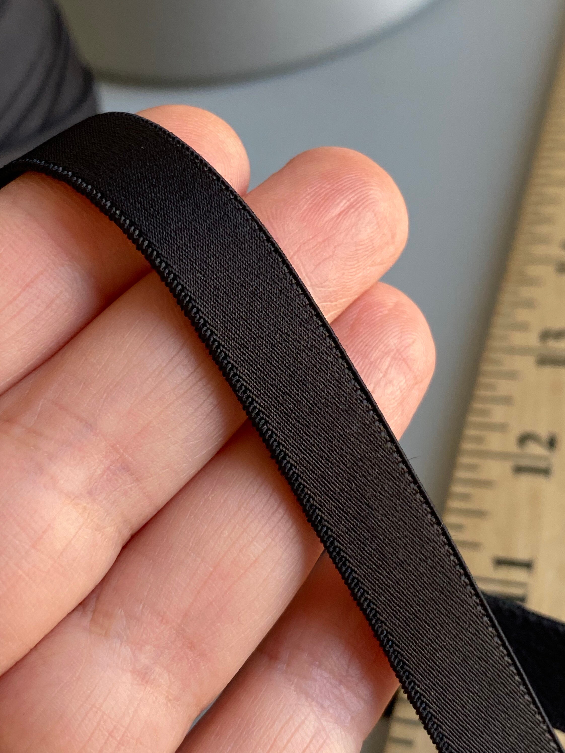 Satin 1/2” Inches Black Satin Bra Strap ELASTIC Superb Quality 1, 5 or ...
