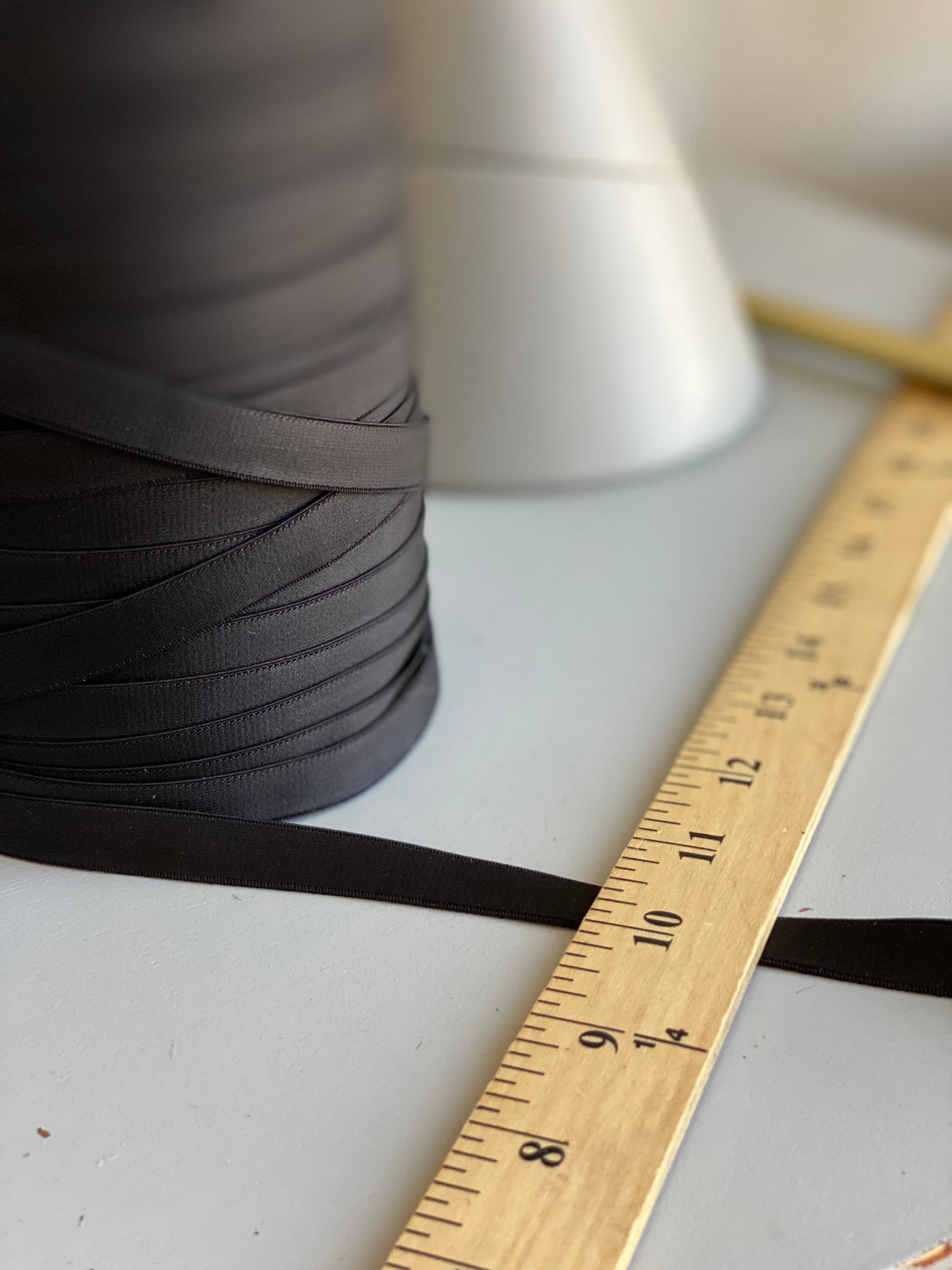 Satin 1/2” Inches Black Satin Bra Strap ELASTIC Superb Quality 1, 5 or ...