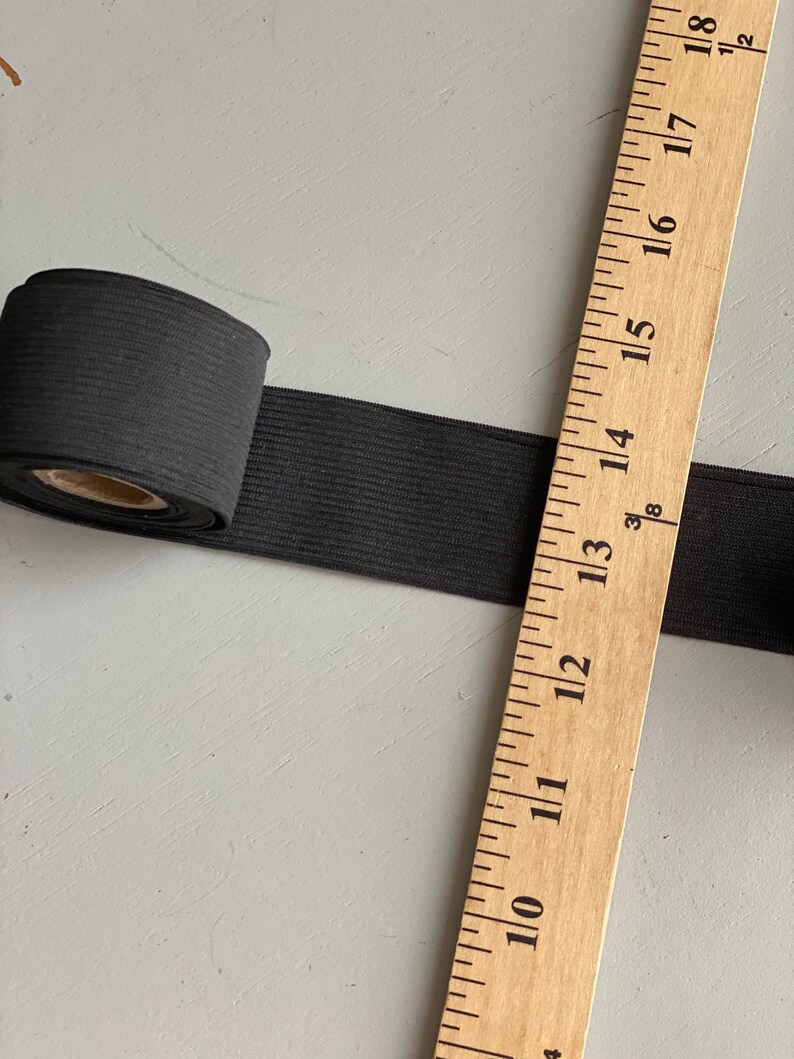 Elastic 1.5” Inch Wide Black Elastic Trim/ Black Elastic / Waistband ...
