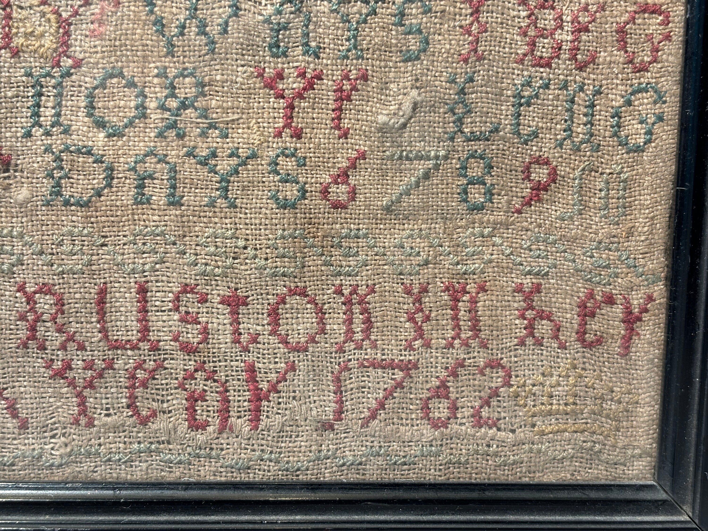 Antique 18th Century English Sampler Made by Elizabeth Ruston in Her ...