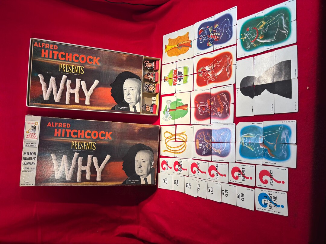 Vintage Milton Bradley Board Game "why" Presented by Alfred Hitchcock ...