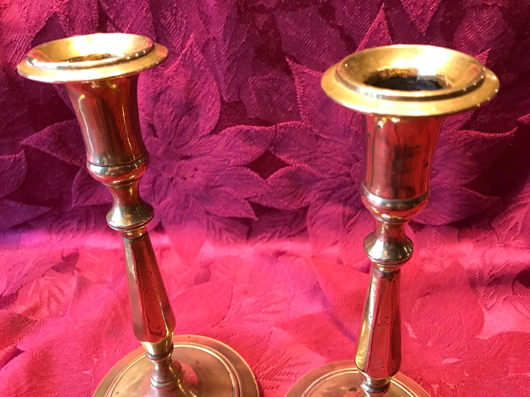 Vintage Heavy Solid Brass 8 Candlesticks - Etsy