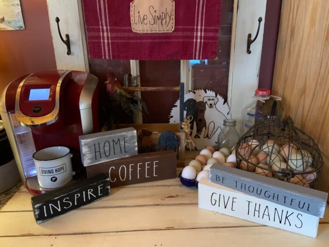 Single Word Blocks That Are Custom Hand Crafted, Primitive ...