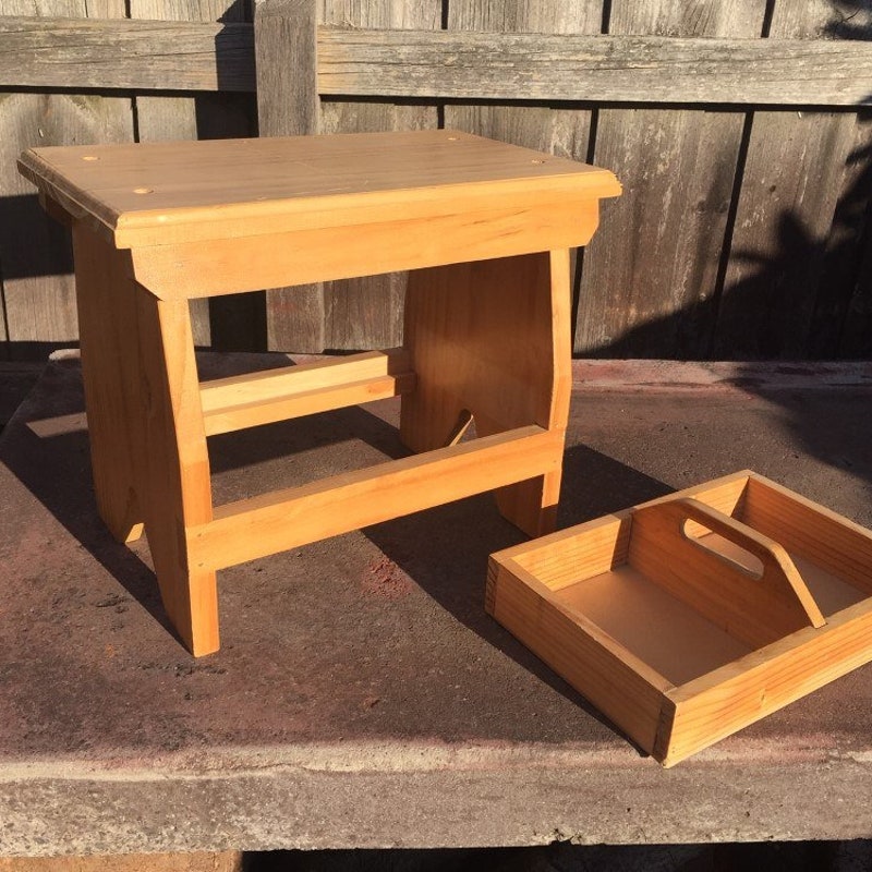 Old Wooden Stool - Etsy