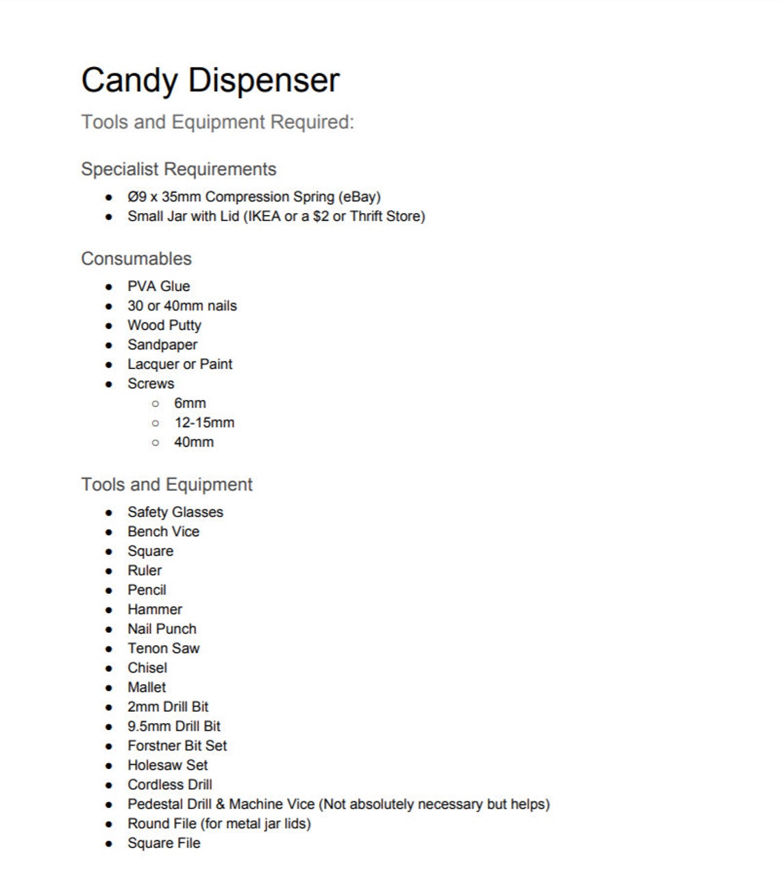 Candy Dispenser Woodworking Plans - for Woodwork Teachers and Hobbyists ...