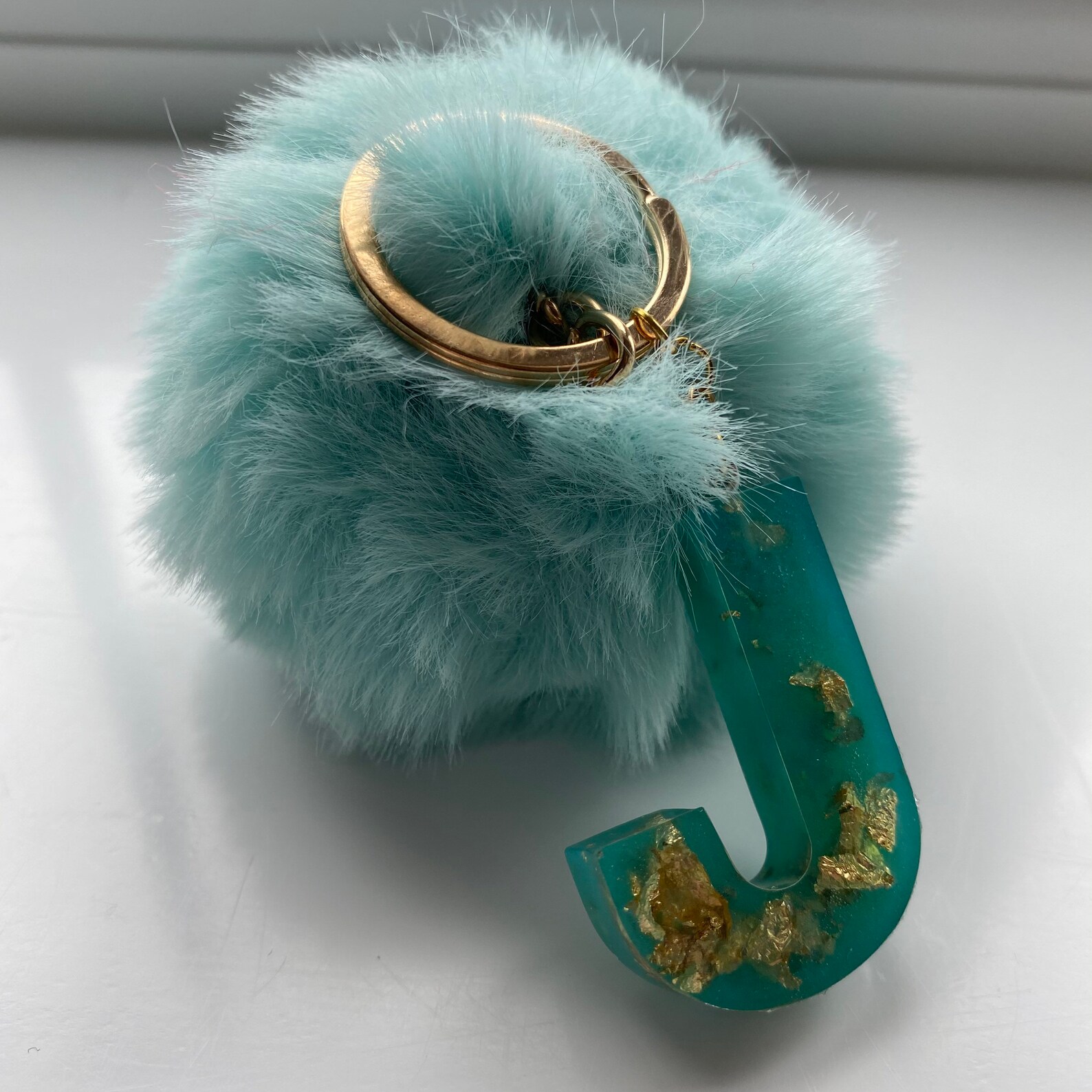 Pompom Keyring // Letter Keychain Personalised Keyring - Etsy