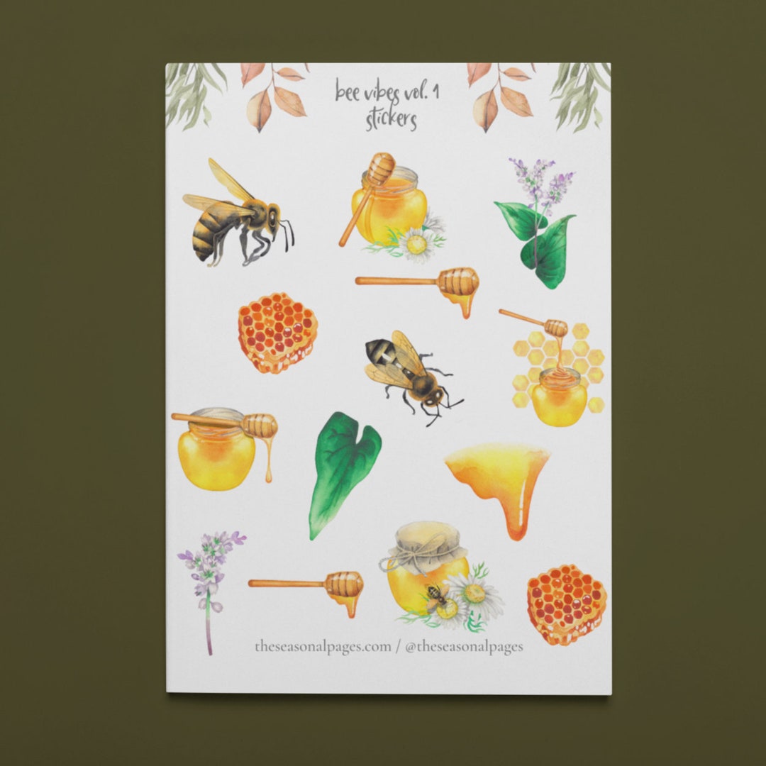 Printable Bee Stickers Printable Sticker Set Bee Stickers - Etsy