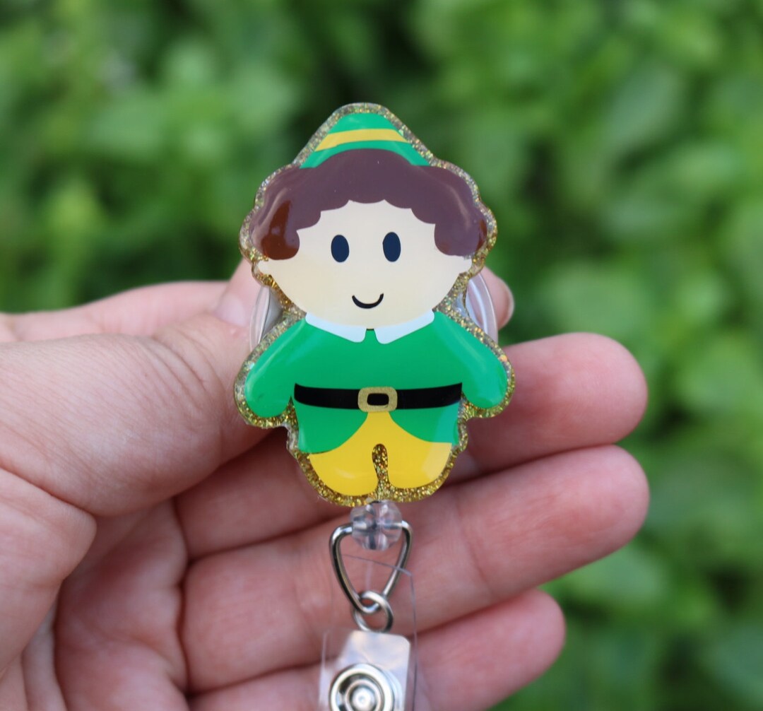 Handmade Glitter Elf Badge Reel - Etsy