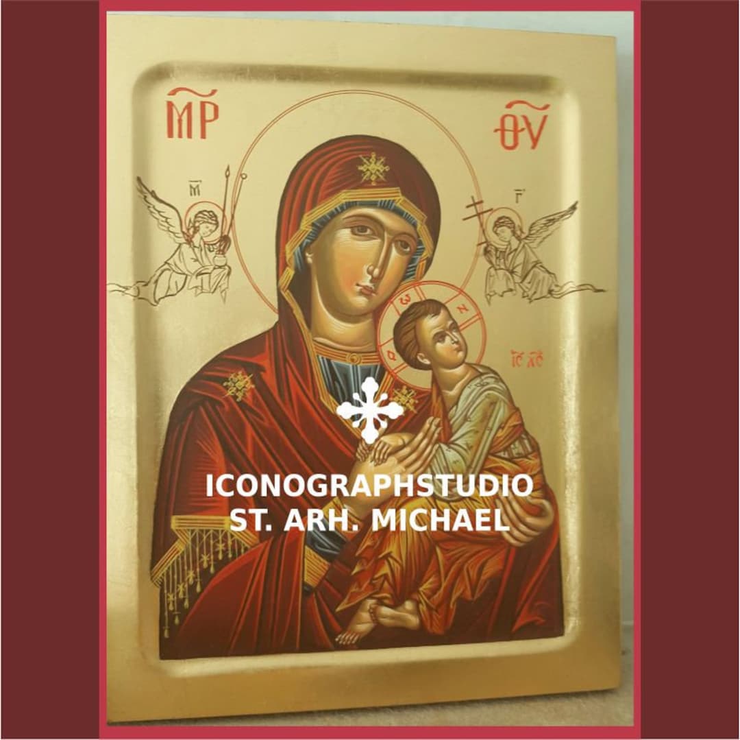 Vergin Mary Orthodox Icon, Mother of God Hand Painted Icon, Orthodox ...
