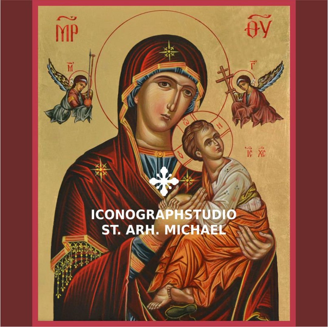 Vergin Mary Orthodox Icon, Mother of God Hand Painted Icon, Orthodox ...