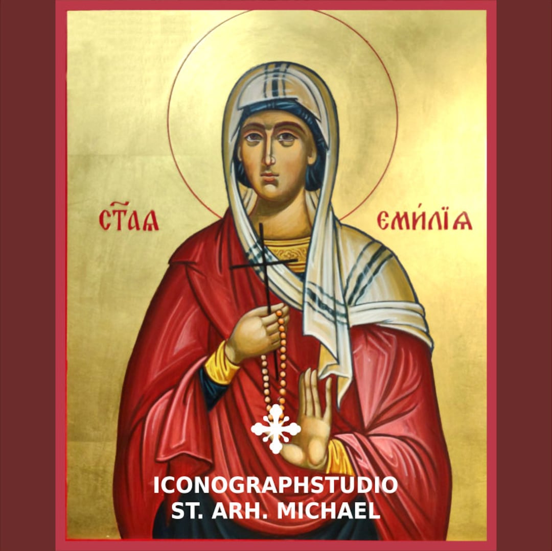 St Emmelia of Caesarea, St Emilia, St Emily Hand-painted Icon, Baptism ...