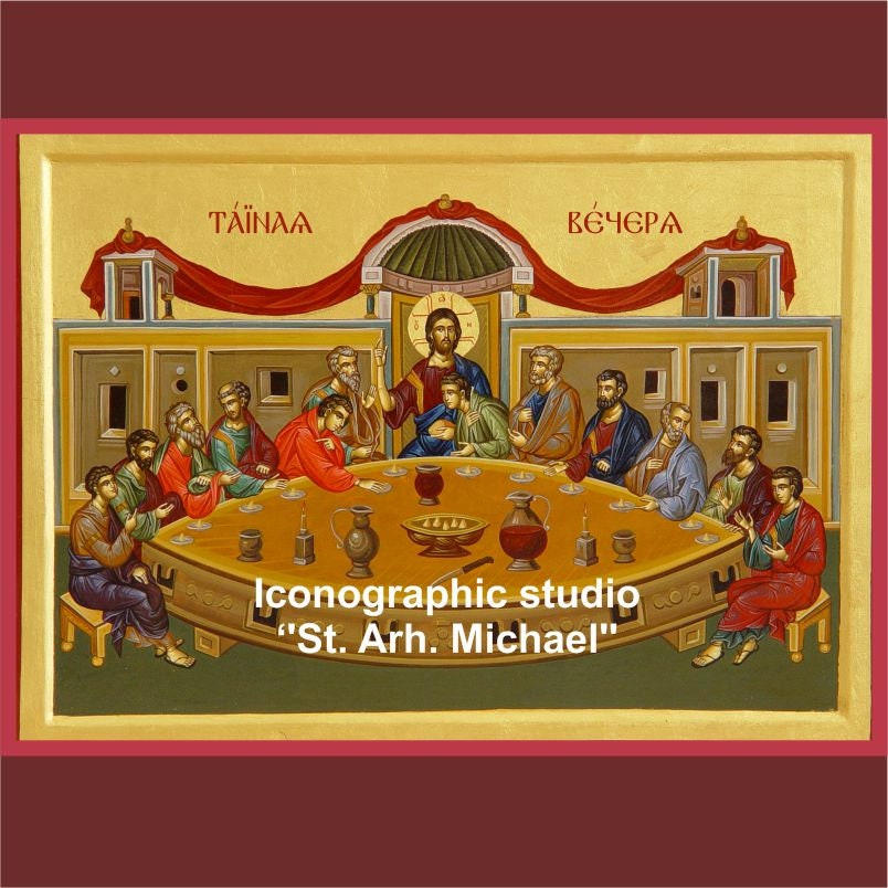 Last Supper Hand Painted Icon,orthodox Icon,iconography,orthodox Art ...