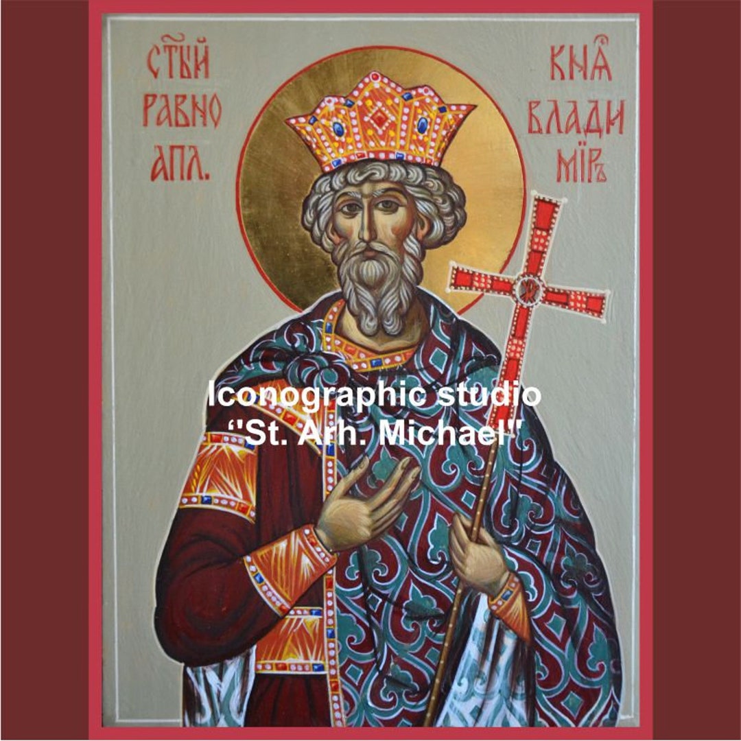 Saint Vladimir the Great Hand Painted Icon,slavic Saints, Saint ...