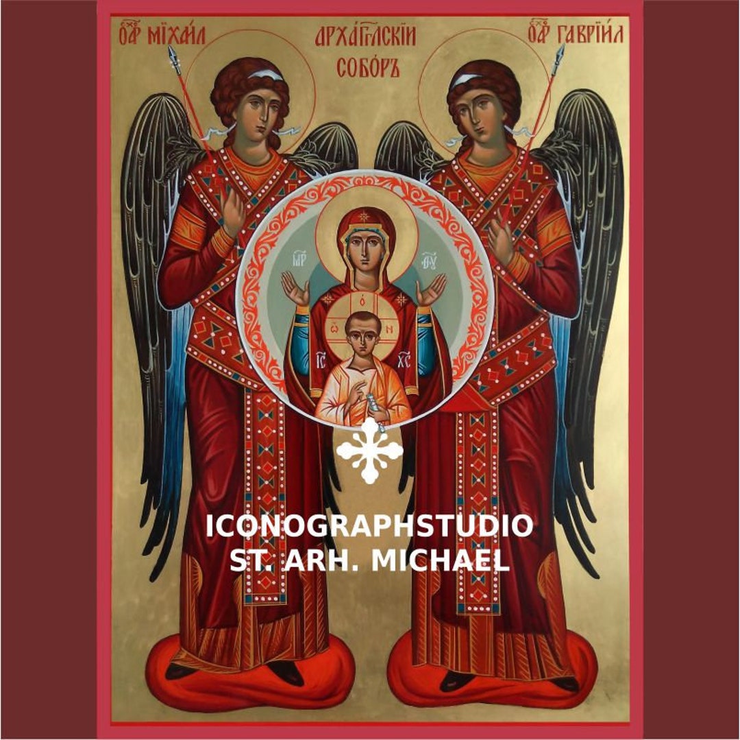 Archangels Michael and Gabriel Hand-painted Icon,synaxis of the ...