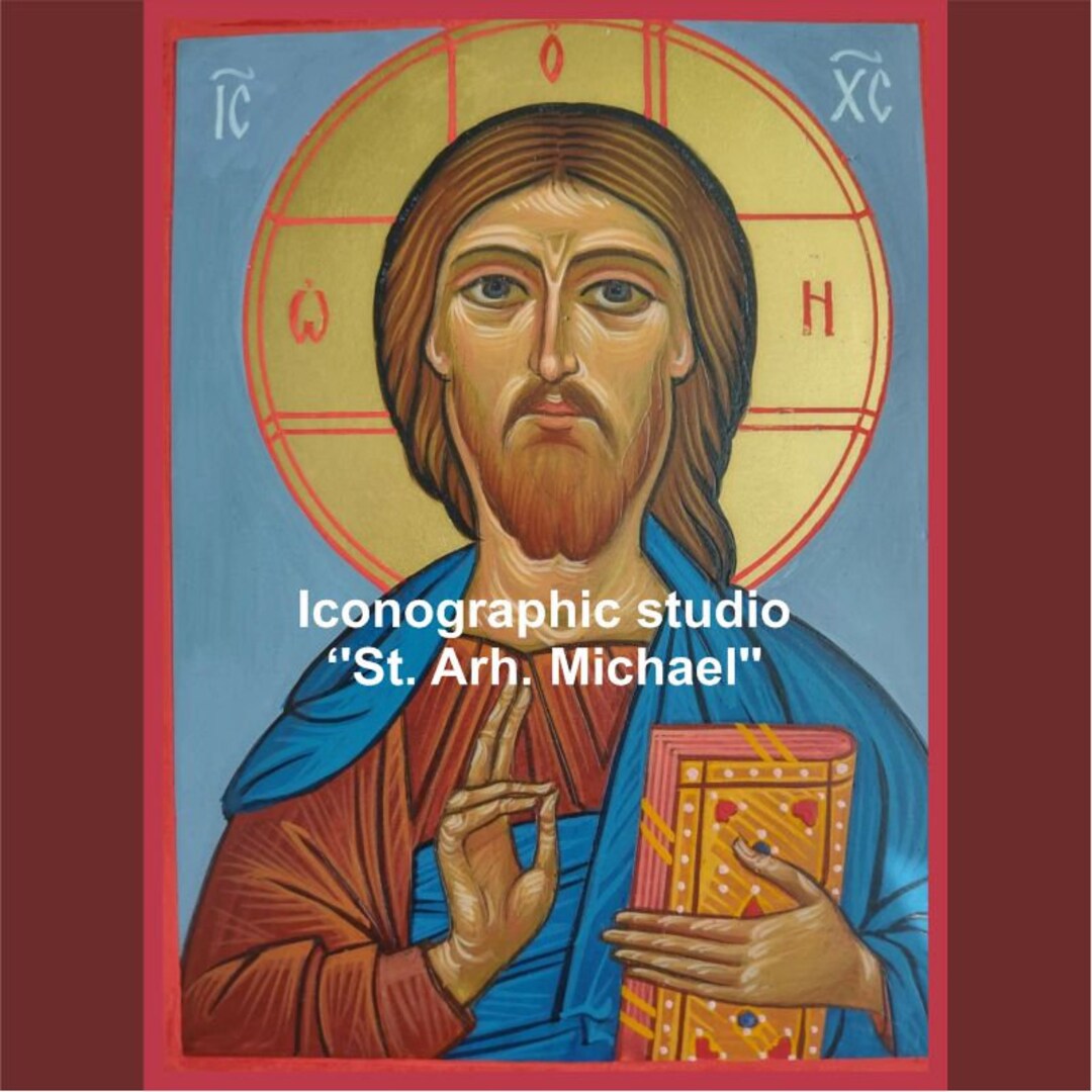 Christ Pantocrator Georgian Icon - Hand-painted Orthodox Jesus Art With ...