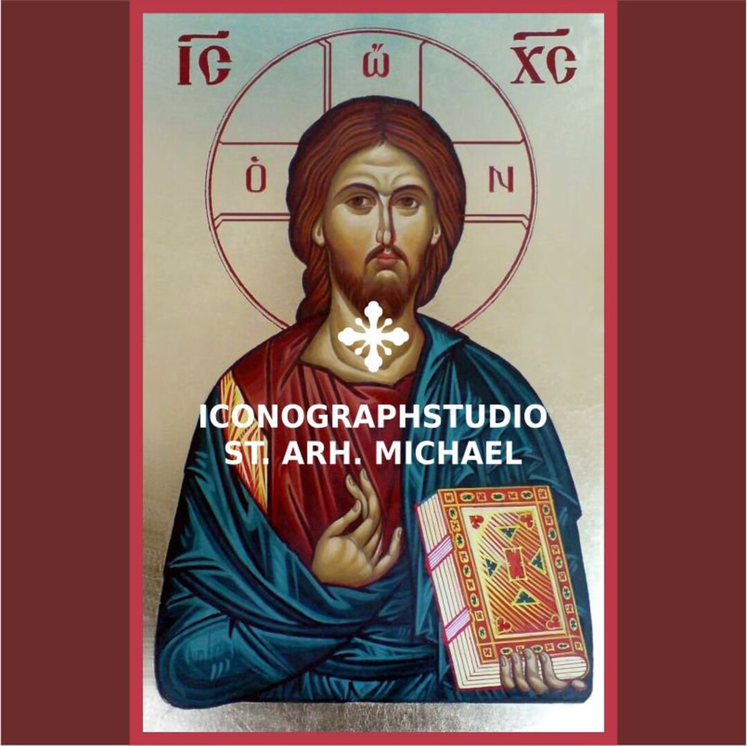 Hand-painted Christ Pantocrator Icon: Byzantine Orthodox Art - Etsy