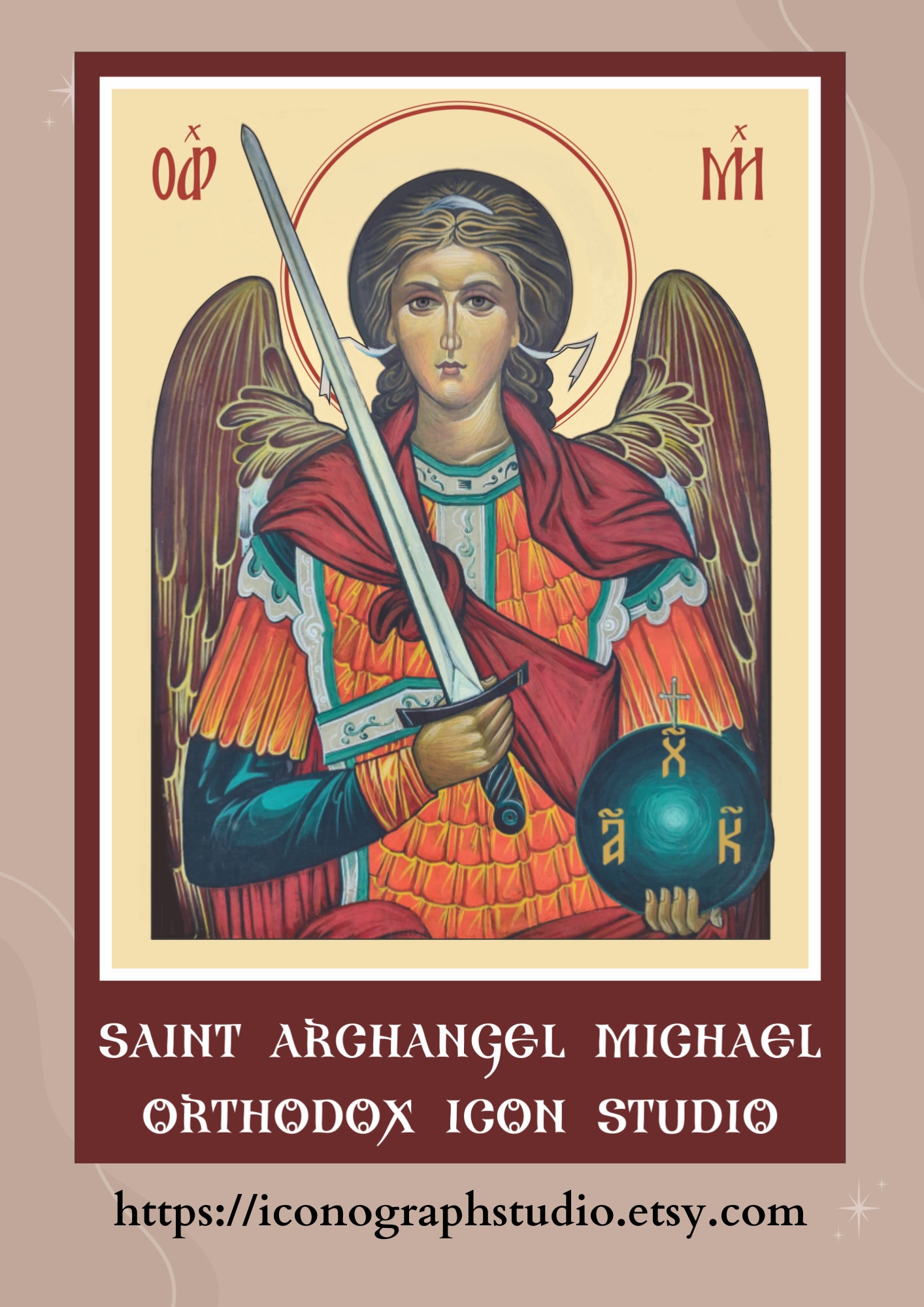 Archangel MICHAEL Hand-painted Icon Archangels Byzantine - Etsy