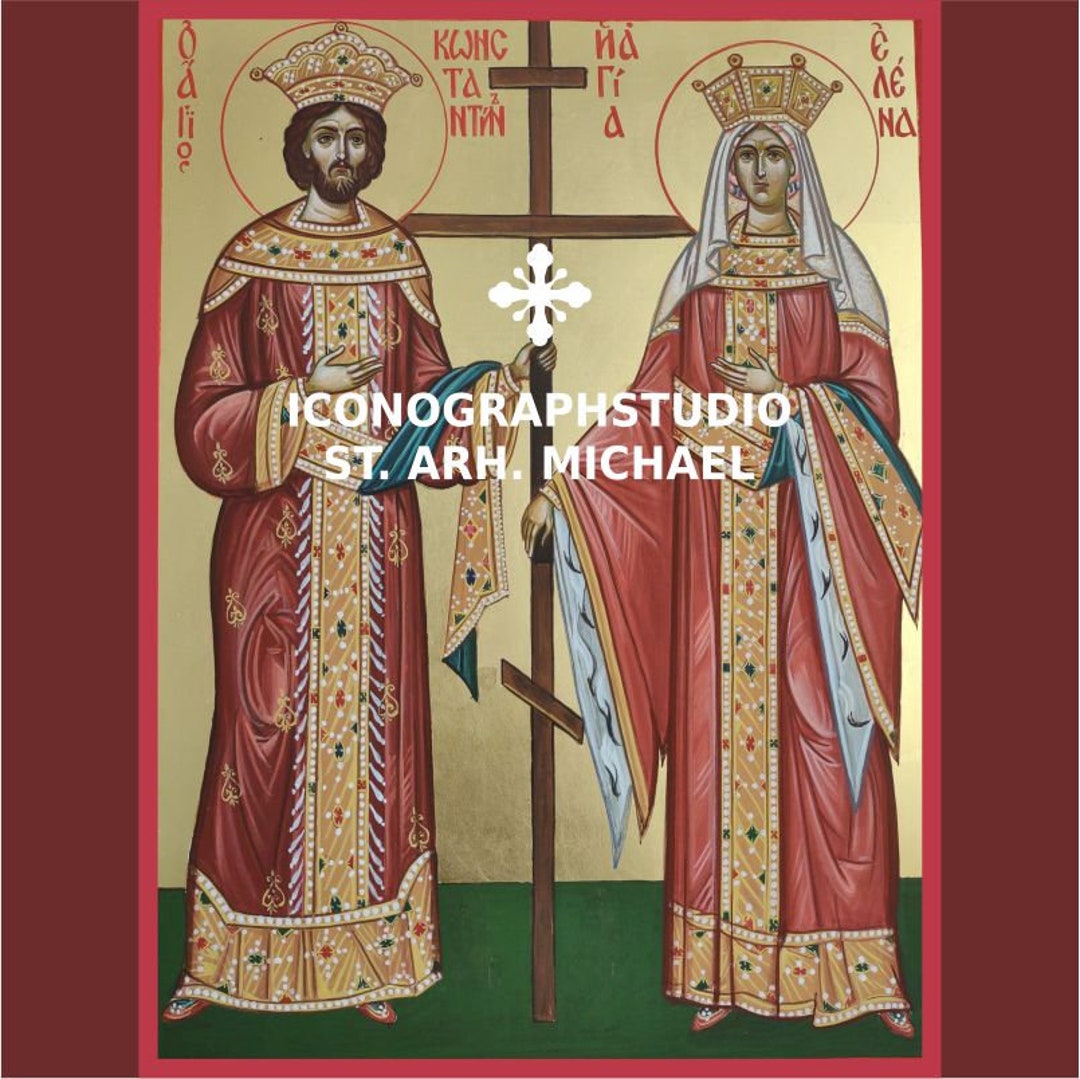 Hand-painted Icon: Saints Constantine and Helena Byzantine Christian ...