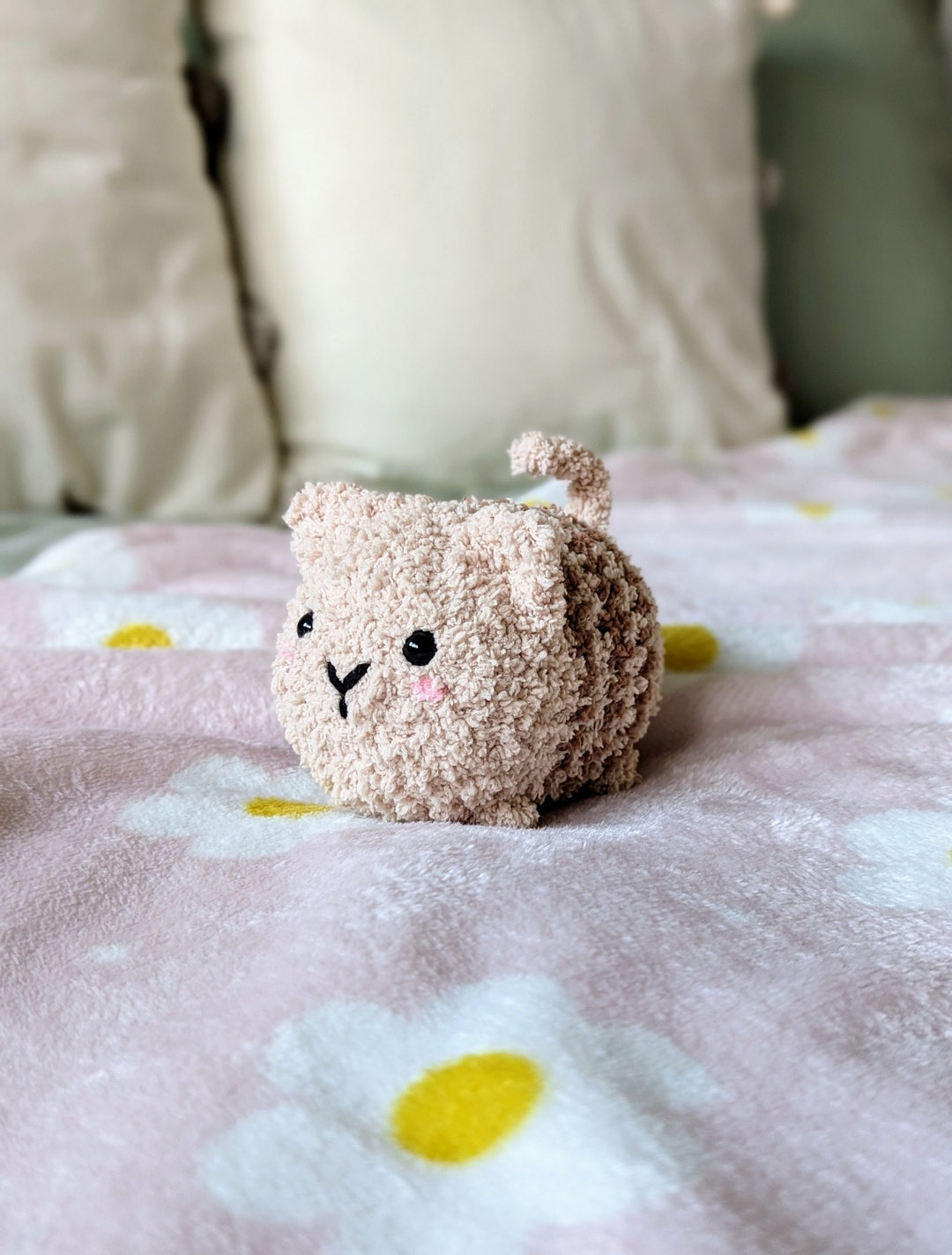 Fluffy Chubby Tabby Cat Plush Super Soft Cute Crochet Amigurumi Cuddly ...