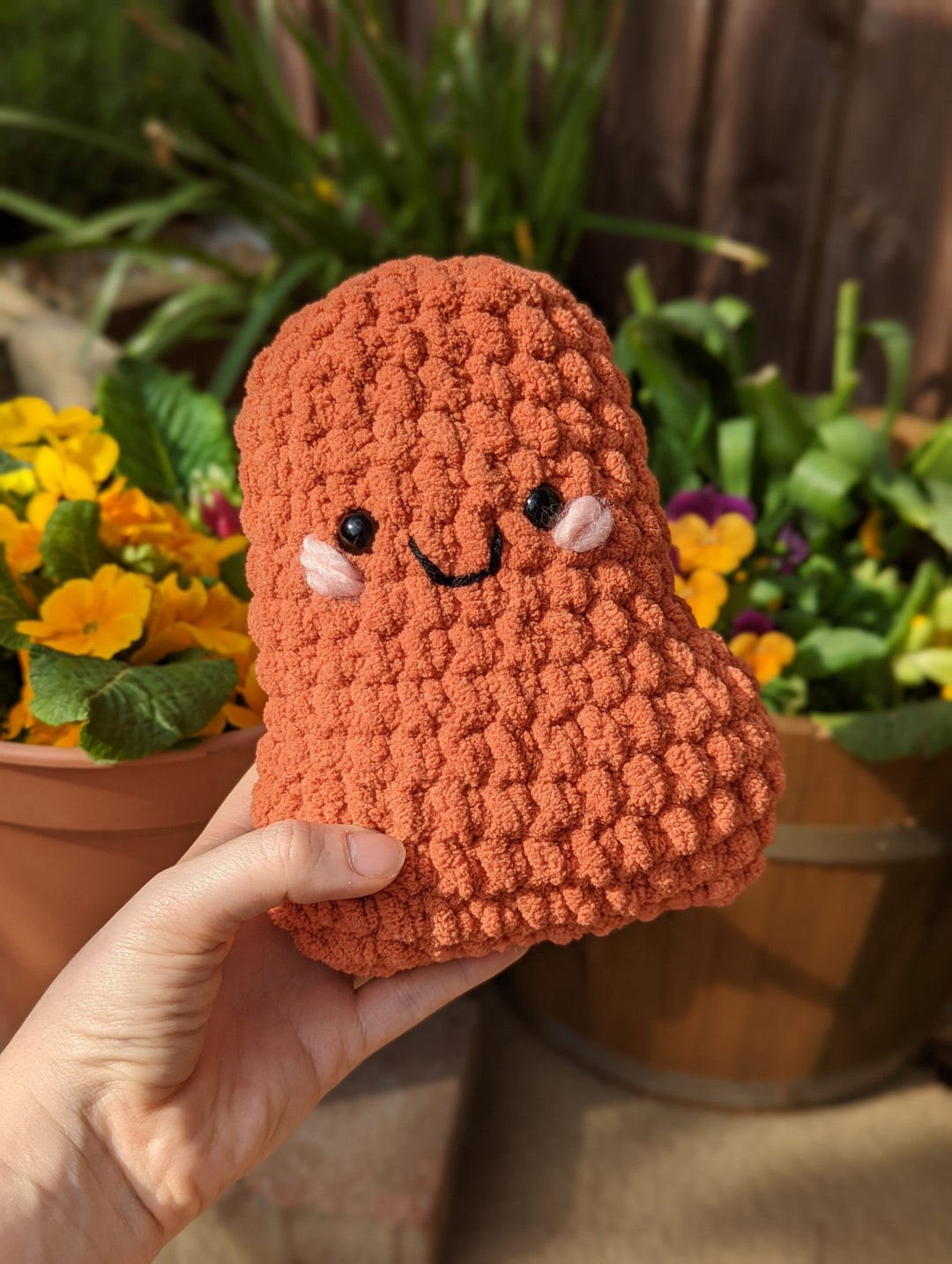 Giant Chicken Nugget Plush - Super Soft Cute Crochet Amigurumi - Cuddly ...