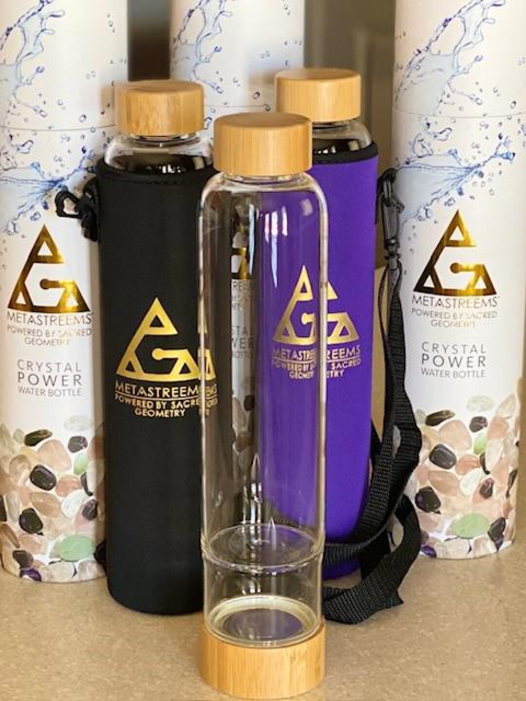 Bamboo Crystal Power Water Bottles - Etsy