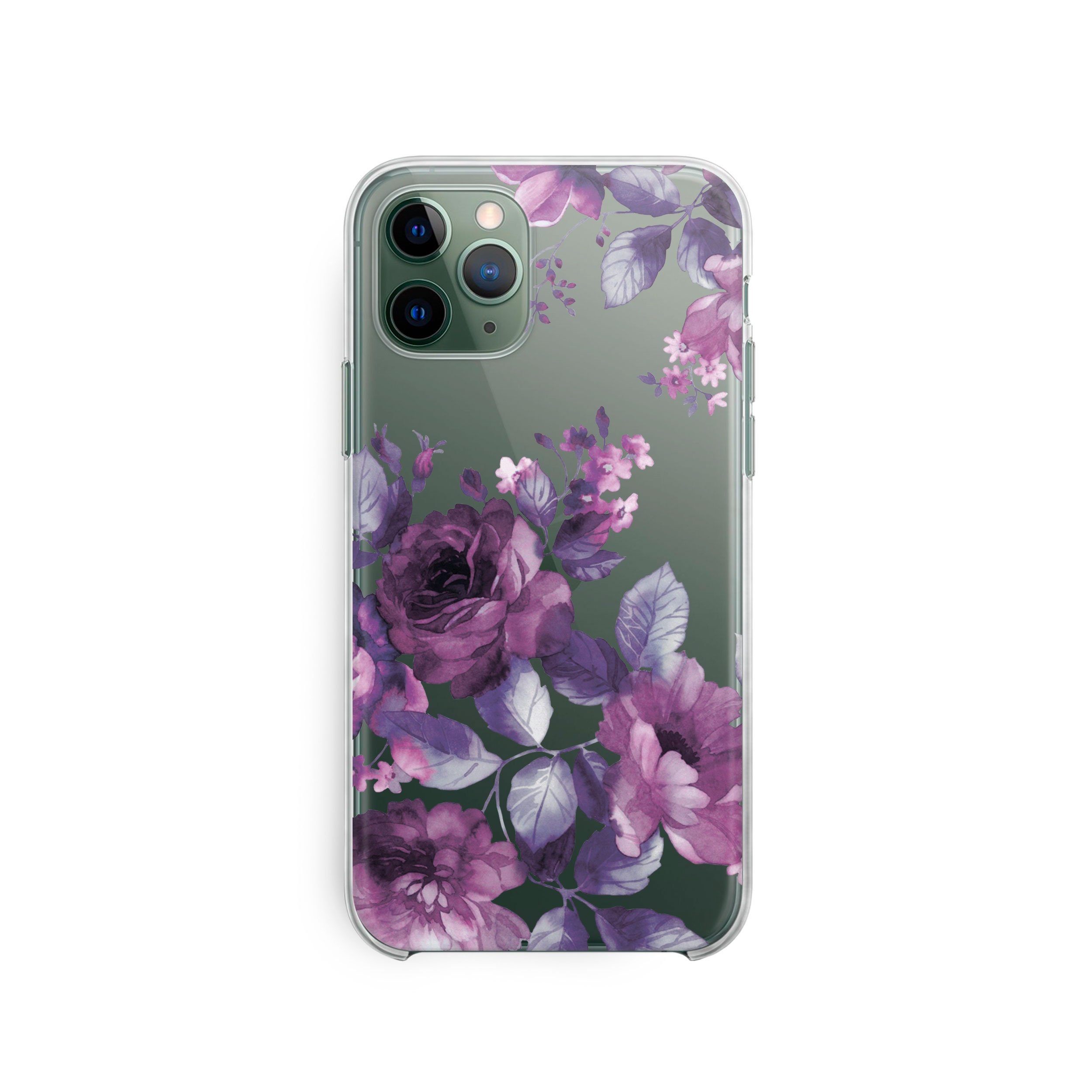 Purple Flowers Iphone 13 Pro Case Flowers Iphone 13 Mini Case | Etsy