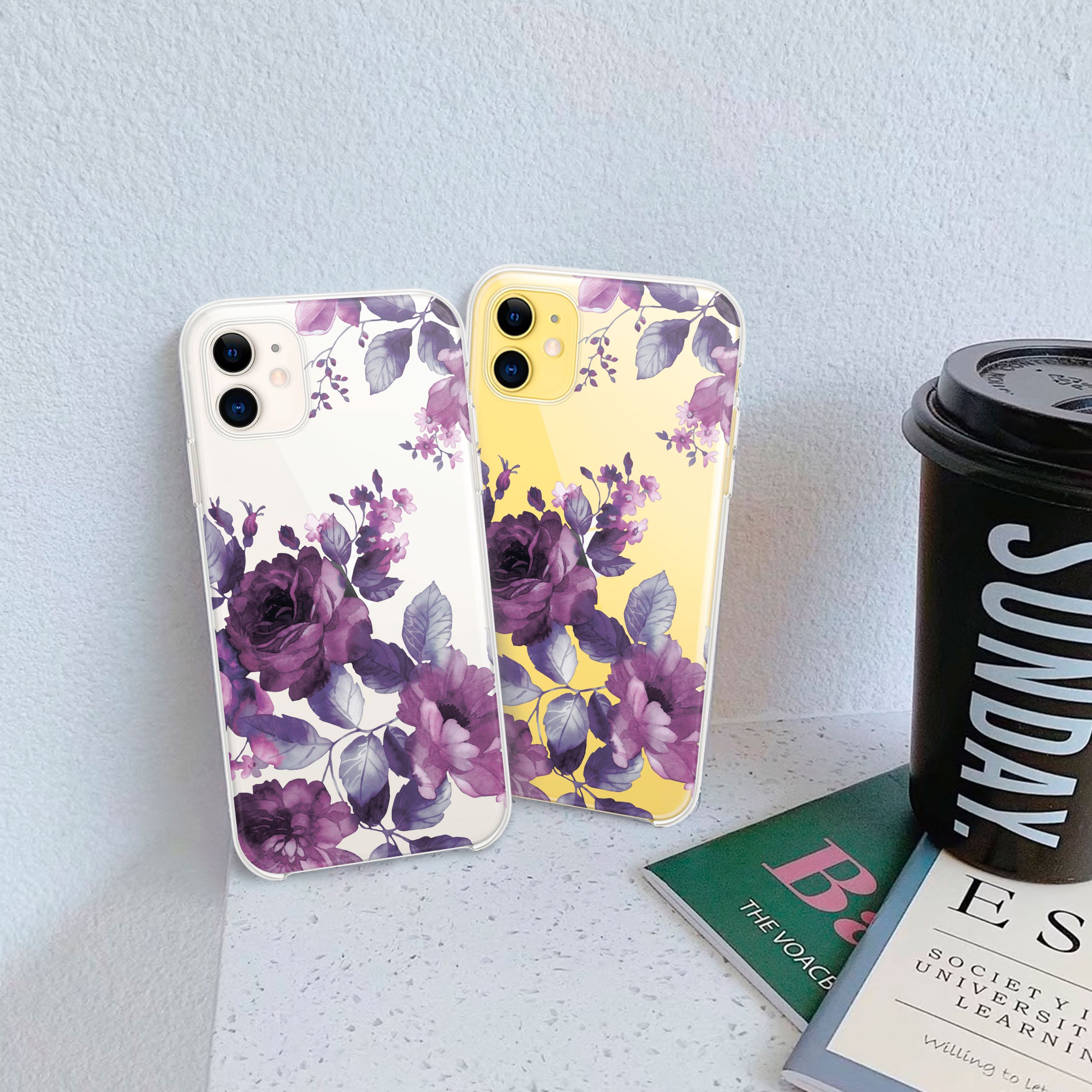Purple Flowers Iphone 13 Pro Case Flowers Iphone 13 Mini Case | Etsy