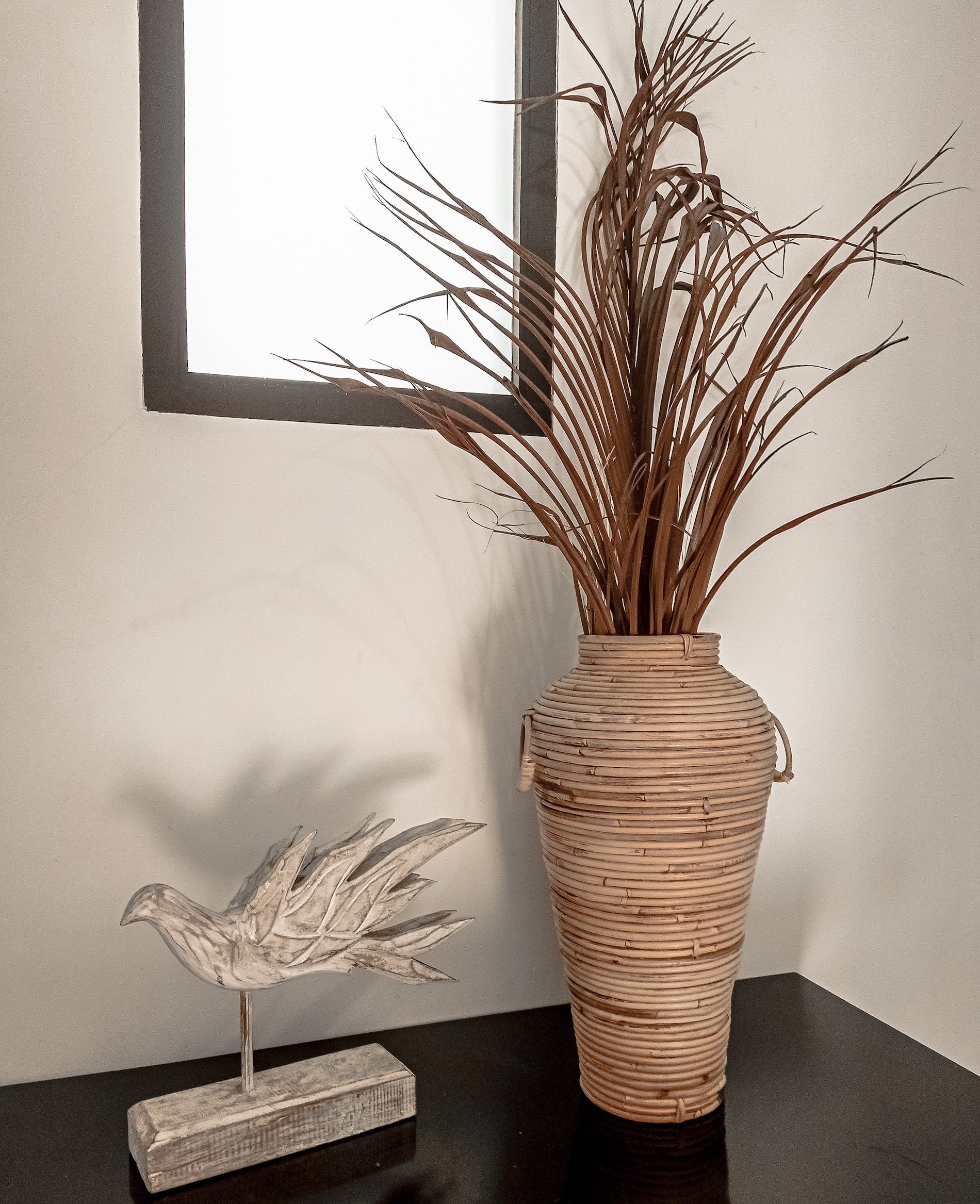 RATTAN VASE REBECCA Rattan Furniture Natural Rattan Flower | Etsy