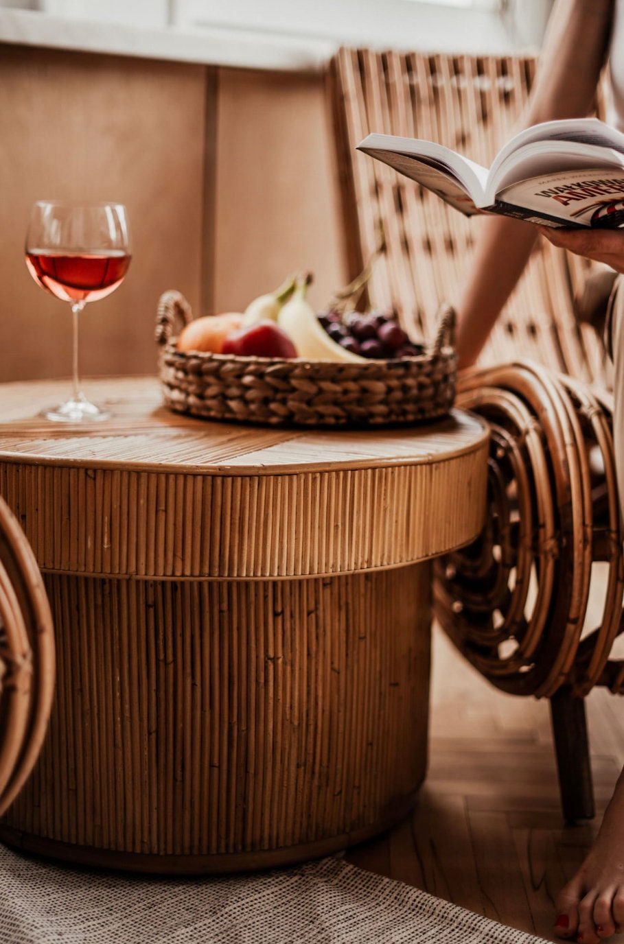 LARA ROUND TABLE Natural Rattan Table Coffee Table Rattan - Etsy