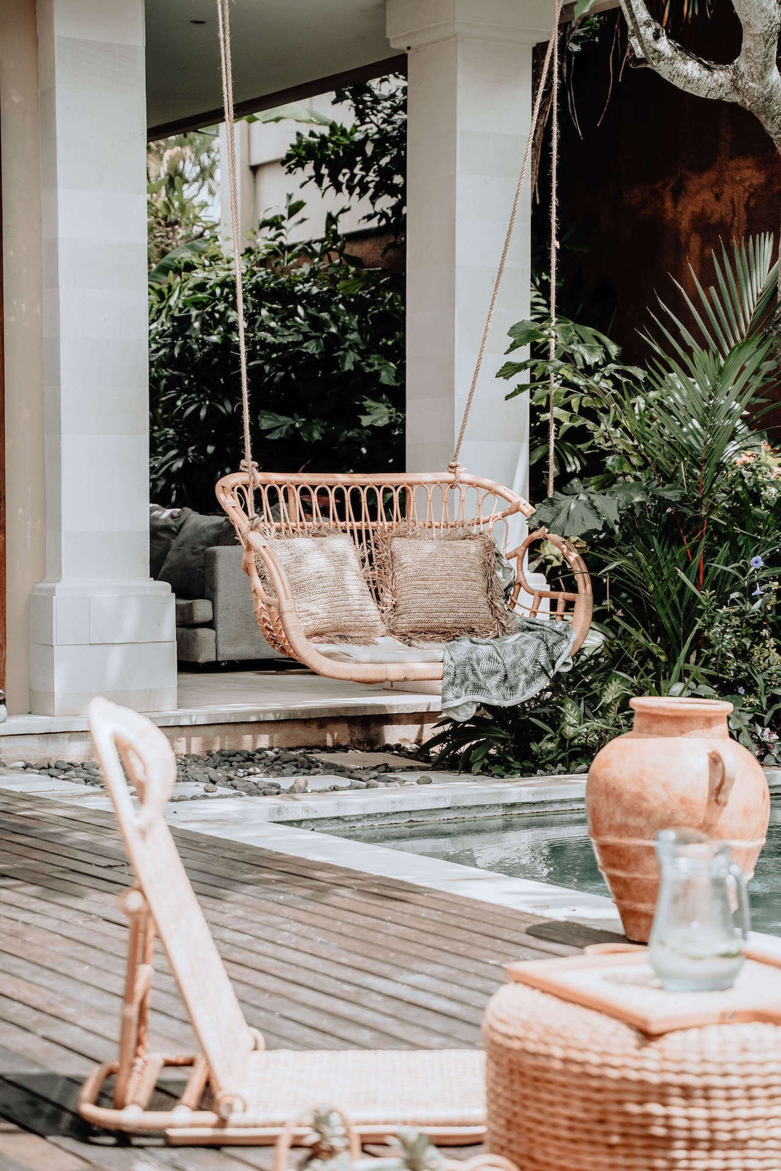 HANGING SWING CHAIR Koboo - Adult Hanging Big Size Indoor Rattan Double ...