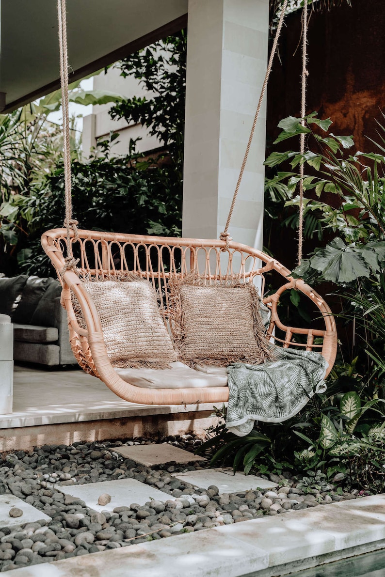 HANGING SWING CHAIR Koboo - Adult Hanging Big Size Indoor Rattan Double ...