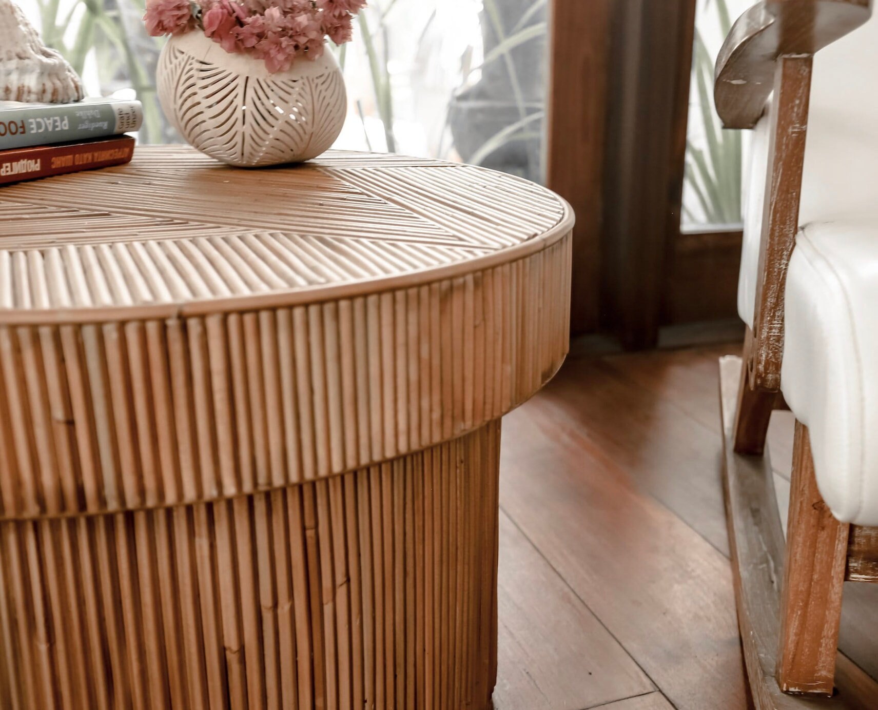 LARA ROUND TABLE Natural Rattan Table Coffee Table Rattan - Etsy