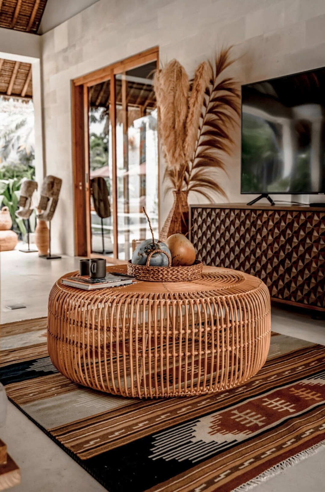 Indoor rattan coffee table store