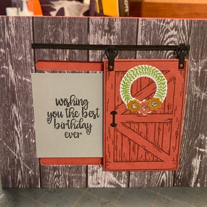 Barn Door Card | Etsy
